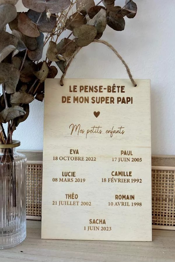 Pense-bête pour papy personnalisé | Anniversaires Pense-bête pour papy personnalisé | Anniversaires